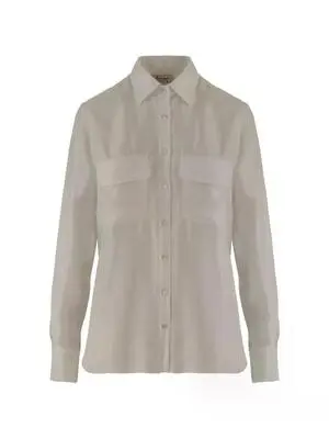 HER SHIRT Silk Flap-pocket Shirt