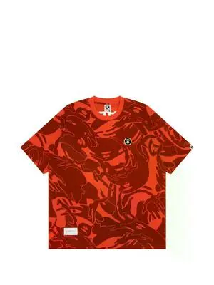 AAPE BY *A BATHING APE Moonface Camouflage-print T-shirt - Orange