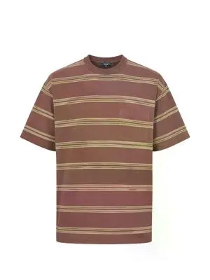 Comme Des Garçons Striped Chest-pocket T-shirt - Brown