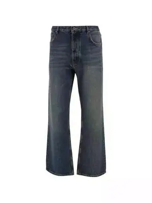 Off-White Arrows-print Straight-leg Jeans - Blue