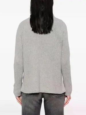 Max Mara Ribbed Knit Raglan Sleeve Sweater - Grey
