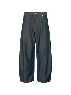 Comme Des Garçons Contrast-stitch Wide-leg Trousers