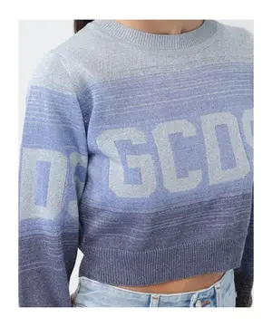 Gcds Intarsia-knit Logo Cropped Jumper