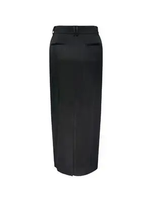 CLUB21 COLLECTION Ambre Crepe-texture Belt-loops Skirt - Black