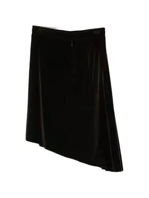 Saint Laurent Asymmetric Velvet A-line Skirt