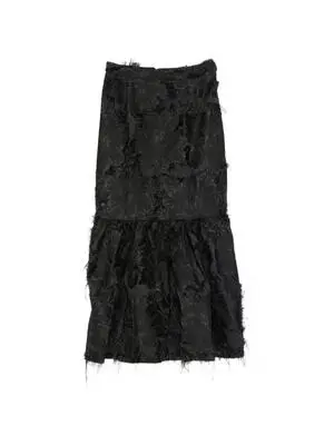 BARBARA BOLOGNA Revolution Fringed Midi Skirt - Black