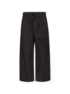 Comme Des Garçons Drawstring-waist Wide-leg Trousers - Brown