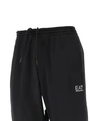 EA7 Logo-print Drawstring Track Pants - Black