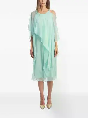 IRINA SCHROTTER Alegra Layered Silk Midi Dress - Blue