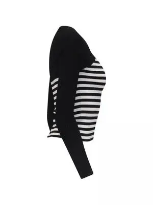 Max Mara Striped Ribbed Knit Sweater