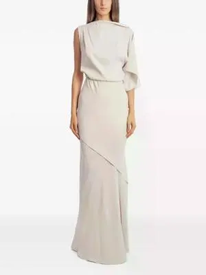 IRINA SCHROTTER Beatrice Draped Asymmetric Dress - White
