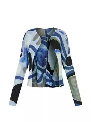 Issey Miyake Abstract-print Pleated Blouse