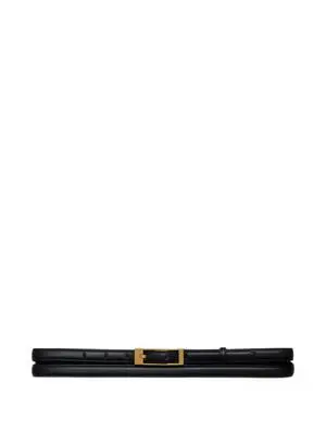 ANINE BING Double Elly Belt In Smooth Leather