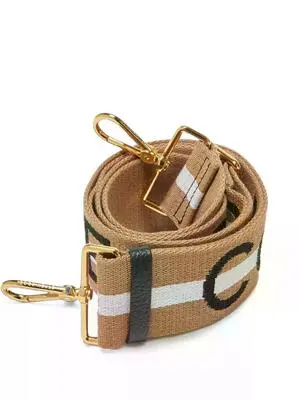 COCCINELLE Logo-embroidered Striped Bag Strap