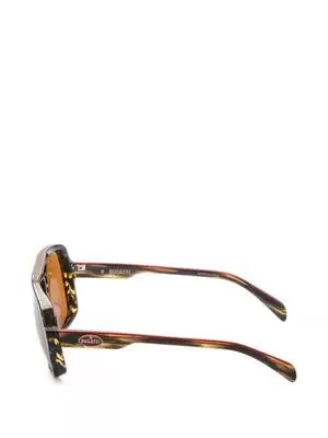 BUGATTI Tortoiseshell-effect Pilot-frame Sunglasses