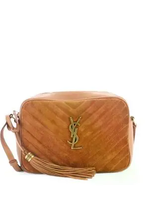 Saint Laurent Lou Camera Bag Matelasse Chevron Suede Small Crossbody Bag - Brown