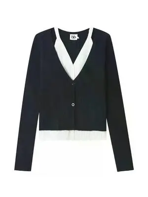 B+AB Ribbed Layered Cardigan