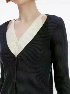 B+AB Ribbed Layered Cardigan