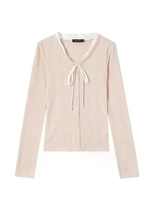 TOUT A COUP Ruffled Tie-fastening Top
