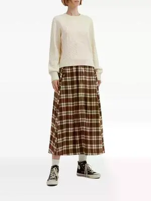 CHOCOOLATE Cable-knit Embroidered-crest Sweater