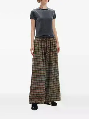 TOUT A COUP Check-pattern Wide-leg Trousers