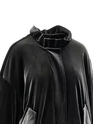Emporio Armani Velvet-effect Ruffled-collar Jacket