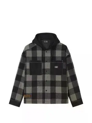 Izzue Check Hooded Jacket - Black