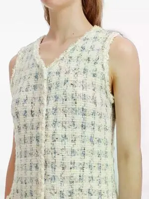 B+AB Tweed-effect Button-up Mini Dress