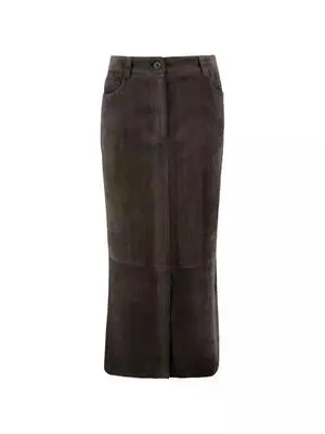 D.exterior Corduroy Midi Skirt - Brown