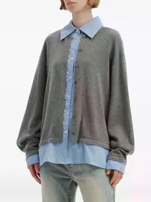 B+AB Layered Striped-trim Cardigan