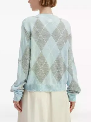 B+AB Argyle Knit Cardigan