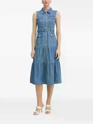MORGAN Nautica Belted Tiered Midi Dress