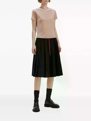 TOUT A COUP Pleated Drawstring Midi Skirt
