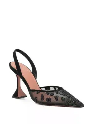 Amina Muaddi Holli Leopard-print Mesh Pumps