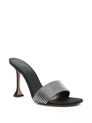 Amina Muaddi Andreea Crystal-embellished Sandals - Black