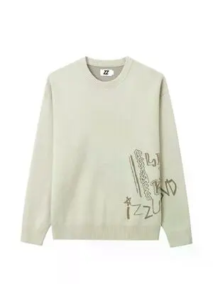 Izzue Graffiti-print Sweater - Neutrals