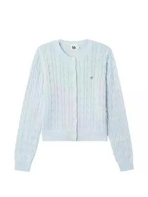 B+AB Cable-knit Bow-detail Cardigan - Blue