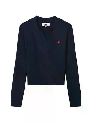 CHOCOOLATE Cable-knit Polo Sweater - Blue