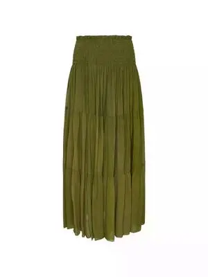 CLUB21 COLLECTION Daria Tiered Crinkled Skirt - Green