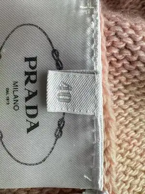 Prada Heart Motif Knit Crew Neck Sweater
