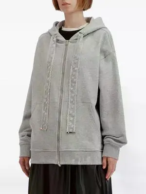 TOUT A COUP Lace-trim Zip-up Hoodie