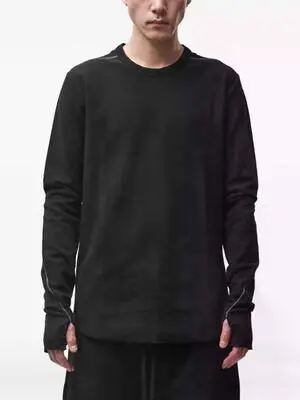 THOM KROM Contrast Stitch Long Sleeve Crew Neck