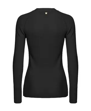 Pinko Round-neck Ribbed-knit Top