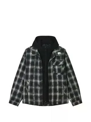 FIVE CM Check Hooded Jacket - Black