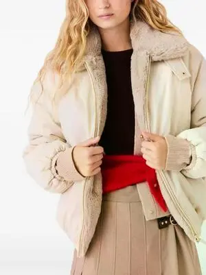 Maje Reversible Faux-fur Collar Puffer Jacket