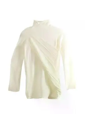 Issey Miyake Ruched Long-sleeve Top
