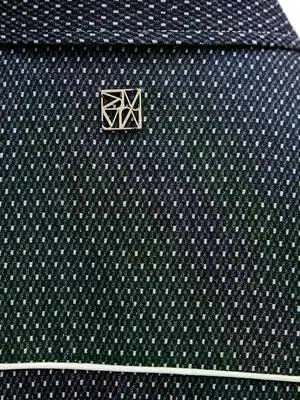 MOS MOSH Navy All-over Pattern Button-up Jacket