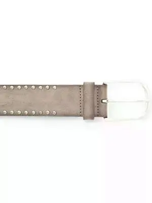 VANZETTI Stud-embellished Leather Belt