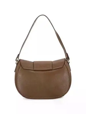 VISONA` Grainy Leather Shoulder Bag