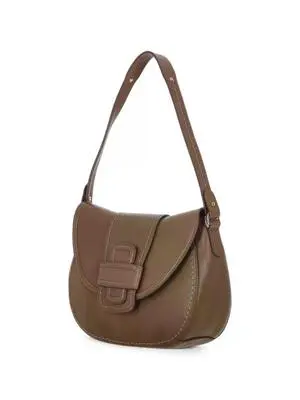 VISONA` Grainy Leather Shoulder Bag